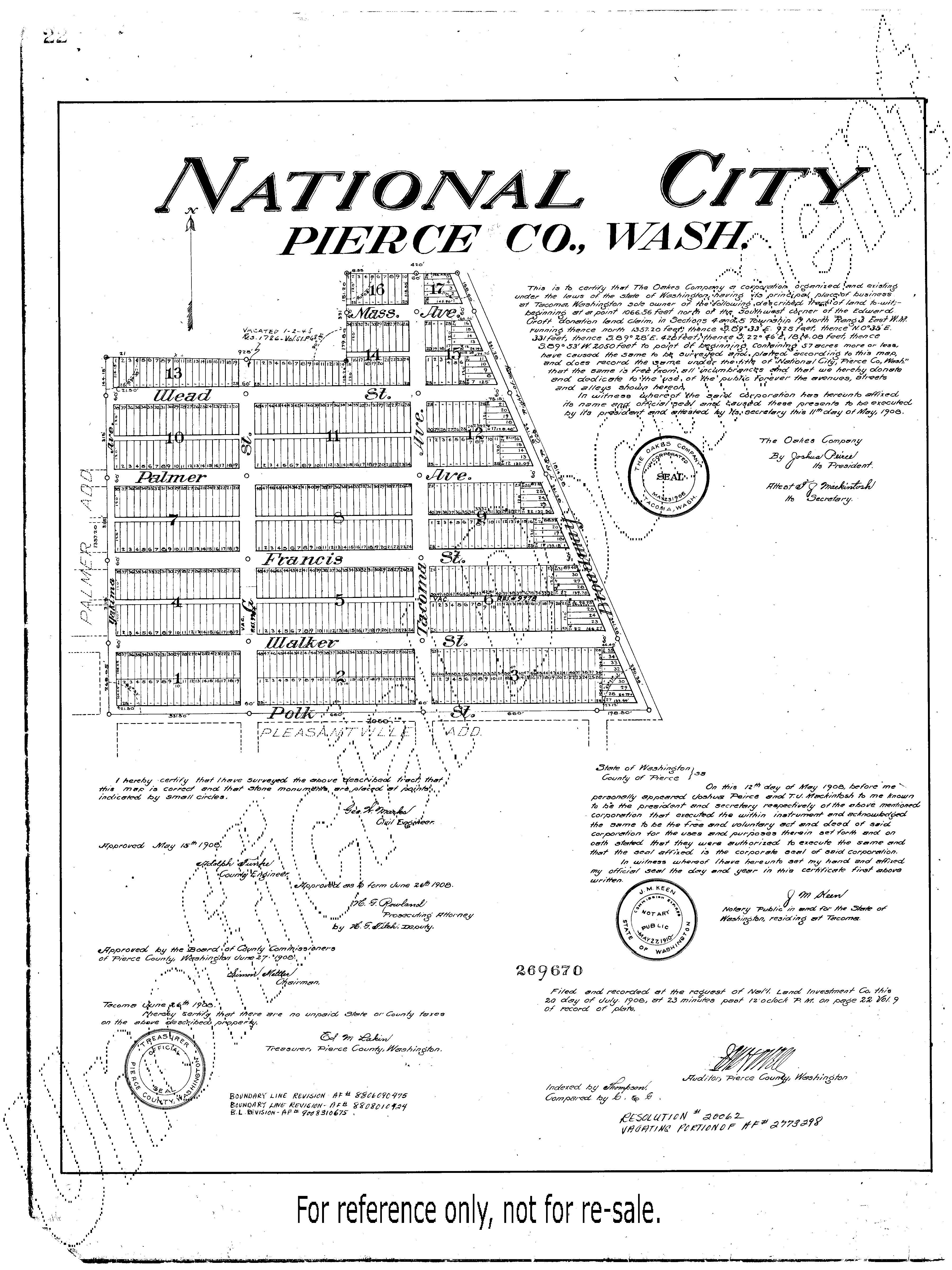 Map of National – Pacific National Lumber Mill – Eatonville To Rainier